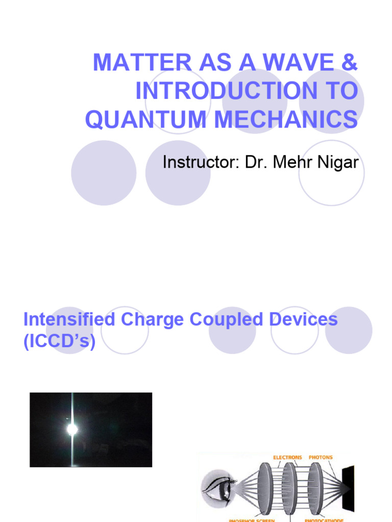 Matter as wave Quantum Mechanics | PDF | Photoelectric Effect | Electron