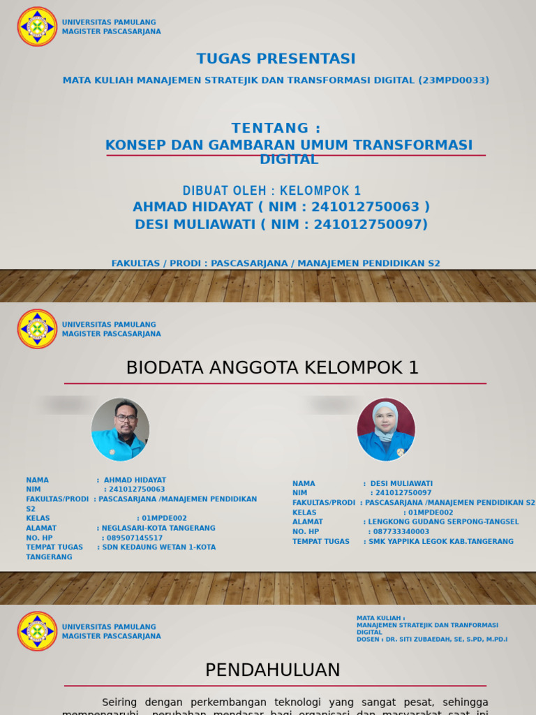 Tugas Presentasi Kelompok 1-Transformasi Digital | PDF