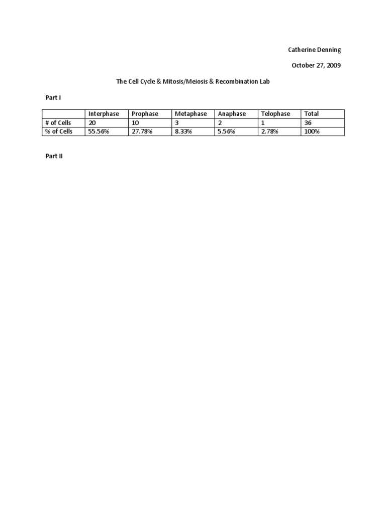 Cell Cycle Lab | PDF