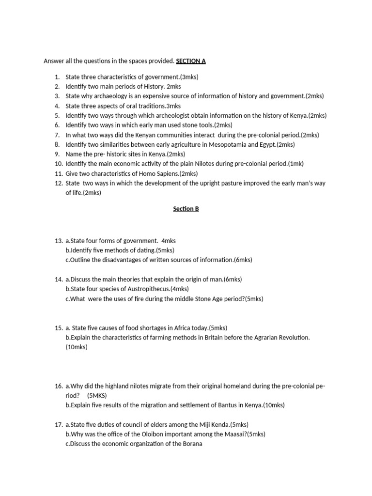 History Form 1 1 | PDF