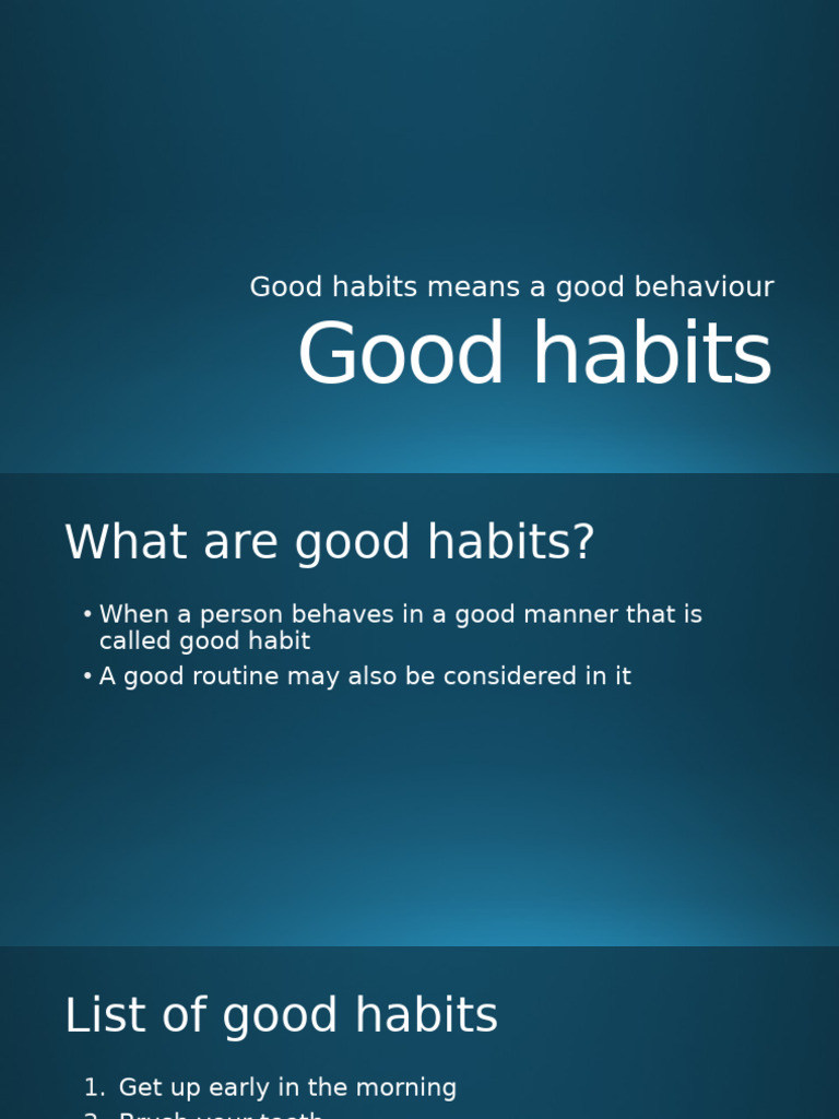 8 Essential Good Habits for Students | PDF