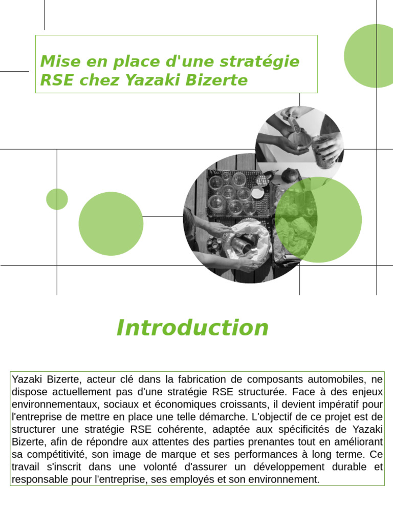 Stratégie RSE pour Yazaki Bizerte | PDF | Responsabilité sociétale des entreprises ...