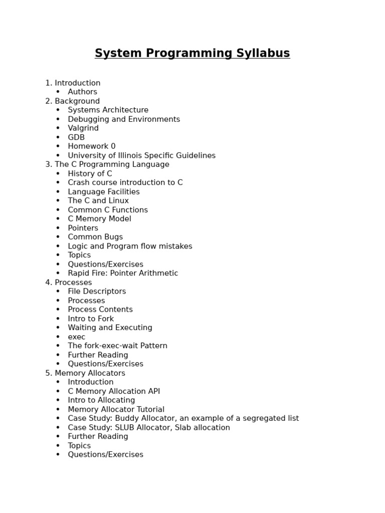 System Programming Syllabus Pdf Thread Computing File System