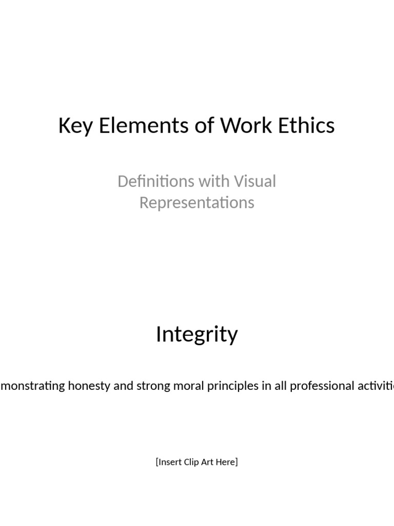 Key Elements of Work Ethics With Clipart | PDF