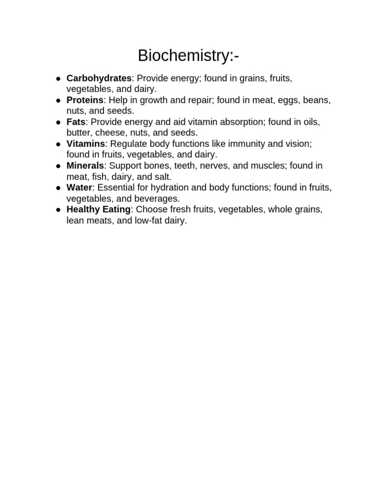 Biochemistry Notes | PDF