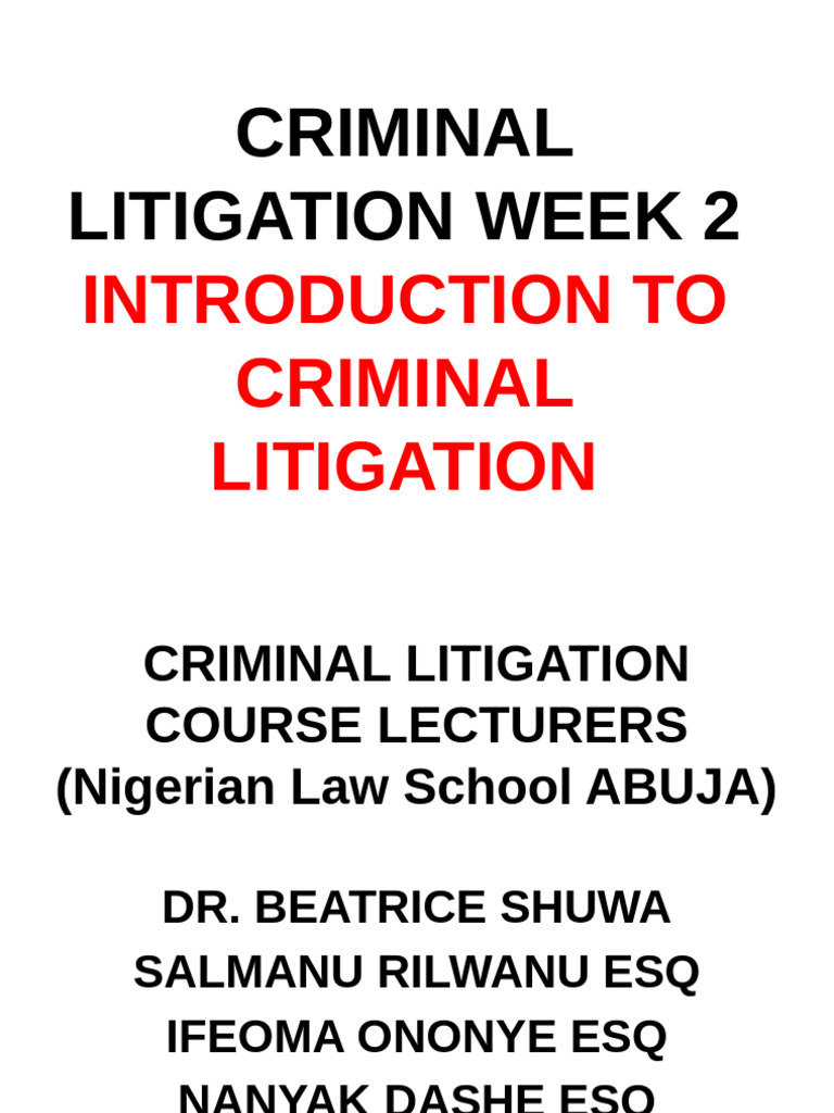 Introduction To Criminal Litigation Updated 2024 | PDF | Bail | Plea