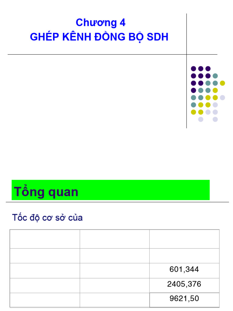 Chương 4 Ghép Kênh Đ NG B SDH: SDH: Synchronous Digital Hierachy | PDF