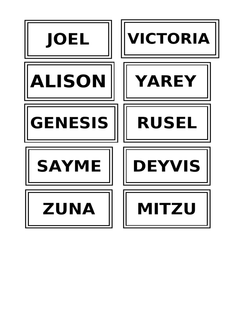 Bienvenida Nombres Cris | PDF