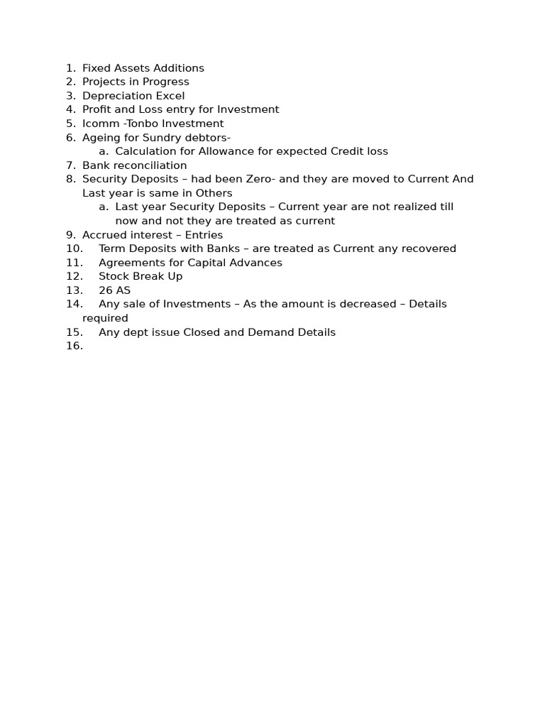 Fixed Assets Additions | PDF