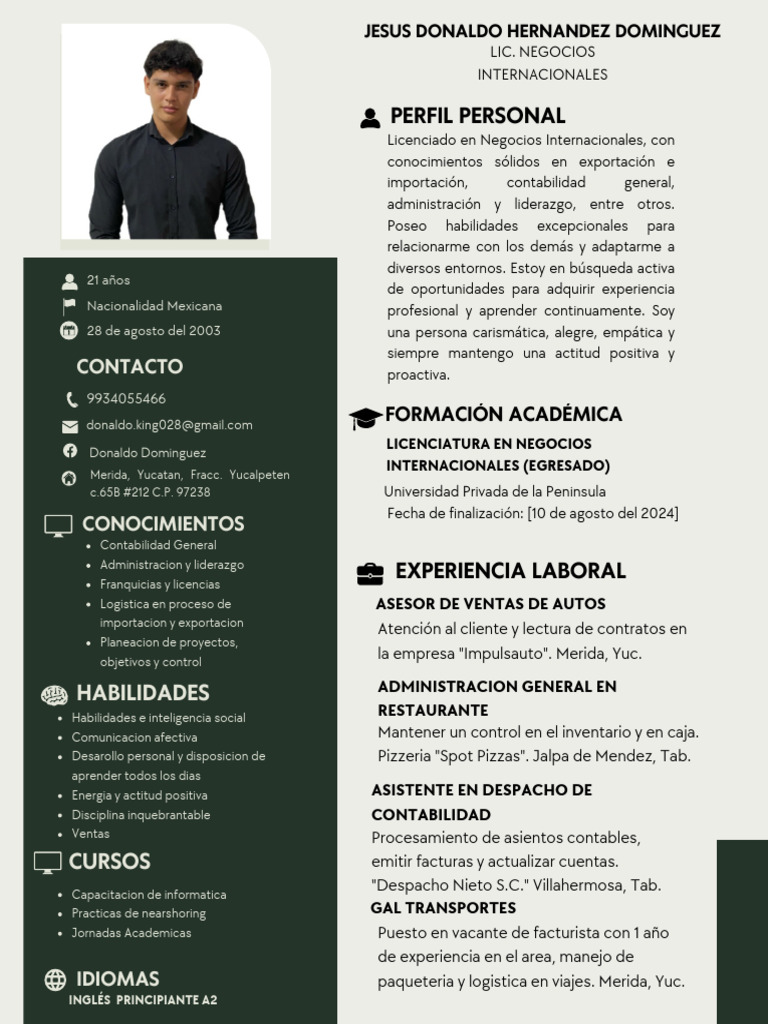 CV J. Donaldo Hernadez D | PDF | Economias | Business