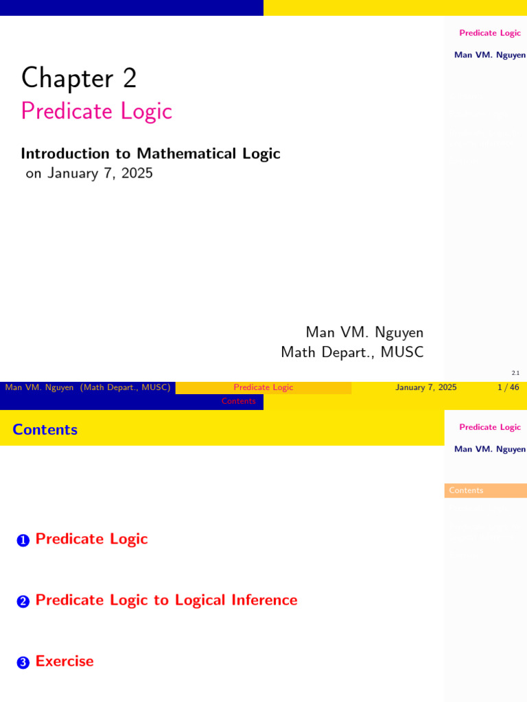 Understanding Predicate Logic Concepts | PDF | Logic | Mathematical Logic