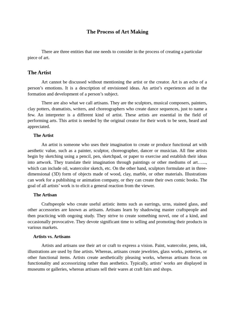 The Process of Art Making #1 | PDF | Paintings | Fine Art