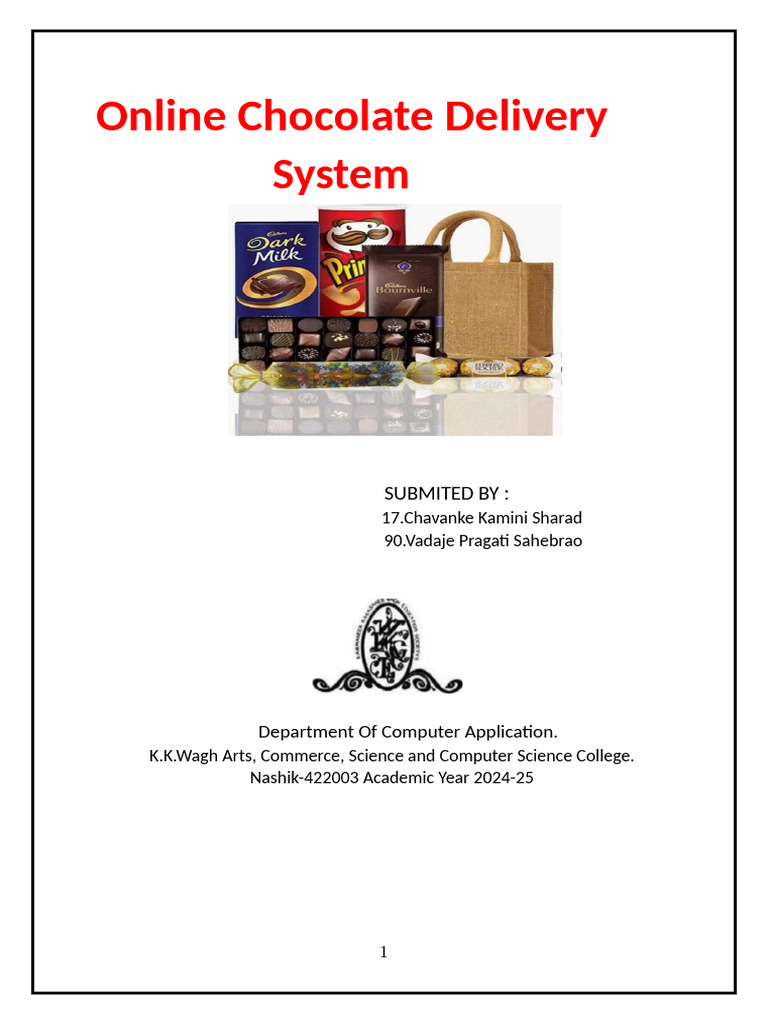 TY PROJECT Online Chocolate Delivery | PDF | Server (Computing ...
