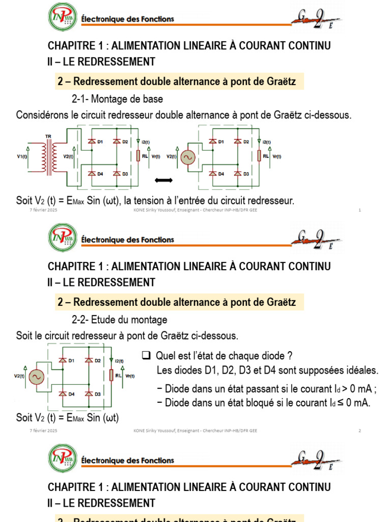 Redressement et filtrage en électronique | PDF | Redresseur | Condensateur