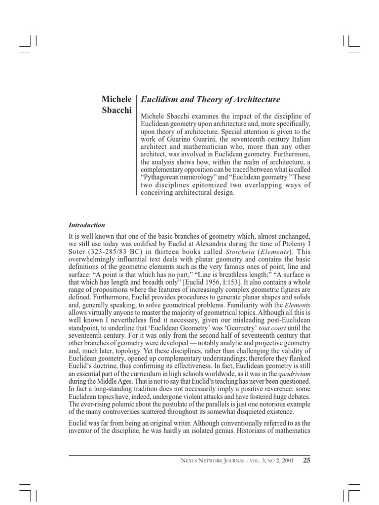 Euclidism and Theory of Architecture | PDF | Euclidean Geometry | Geometry