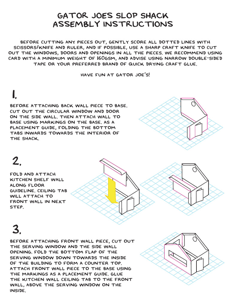 Gator Joe's Slop Shack Assembly Guide | PDF | Window | Building Engineering