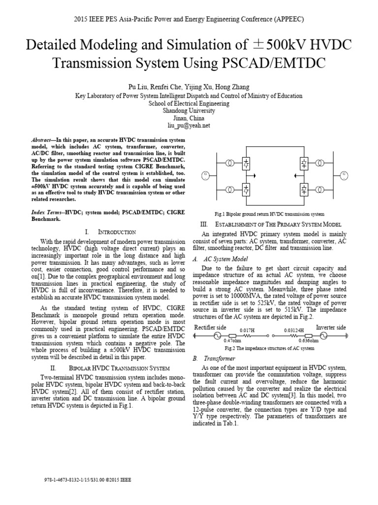 4 Detailed Modeling and Simulation of 500kV HVDC | PDF | High Voltage Direct Current | Power ...
