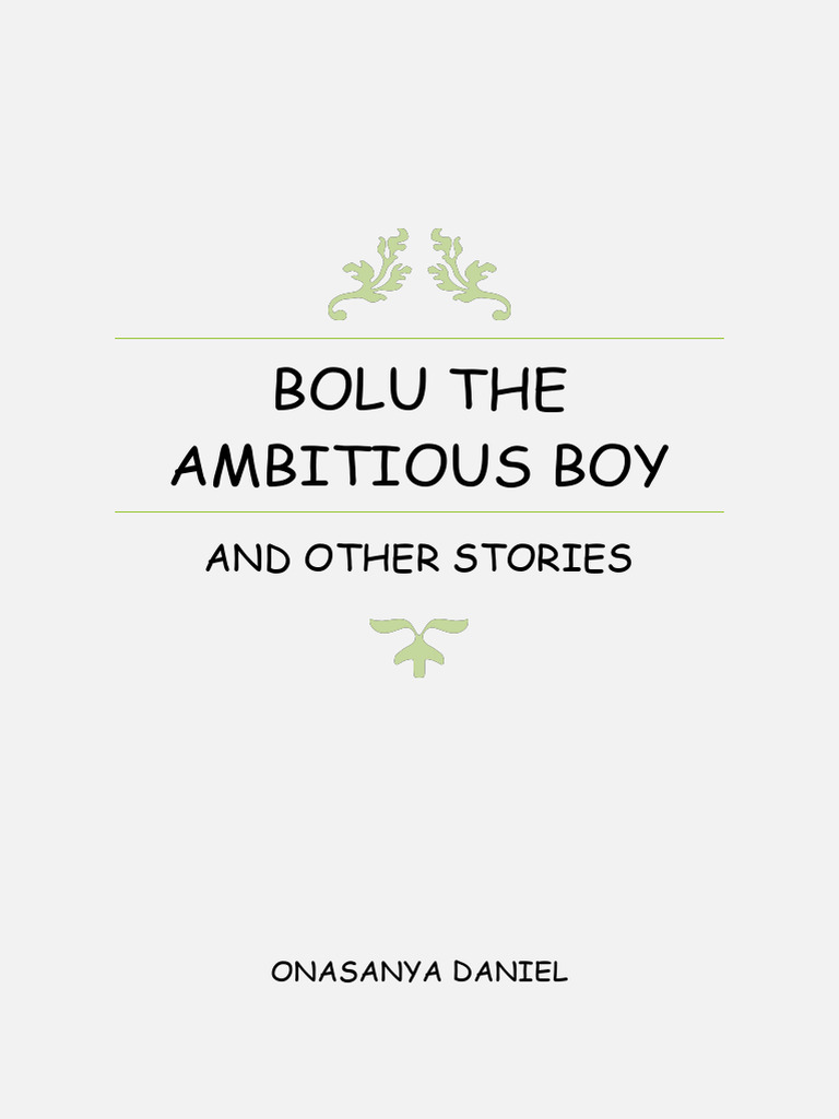 Bolu The Ambitious Boy | PDF