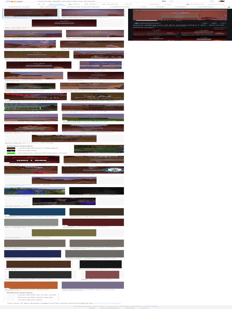 minecraft_death_screen_fell_out_of_world_-_Google_Search | PDF | Minecraft