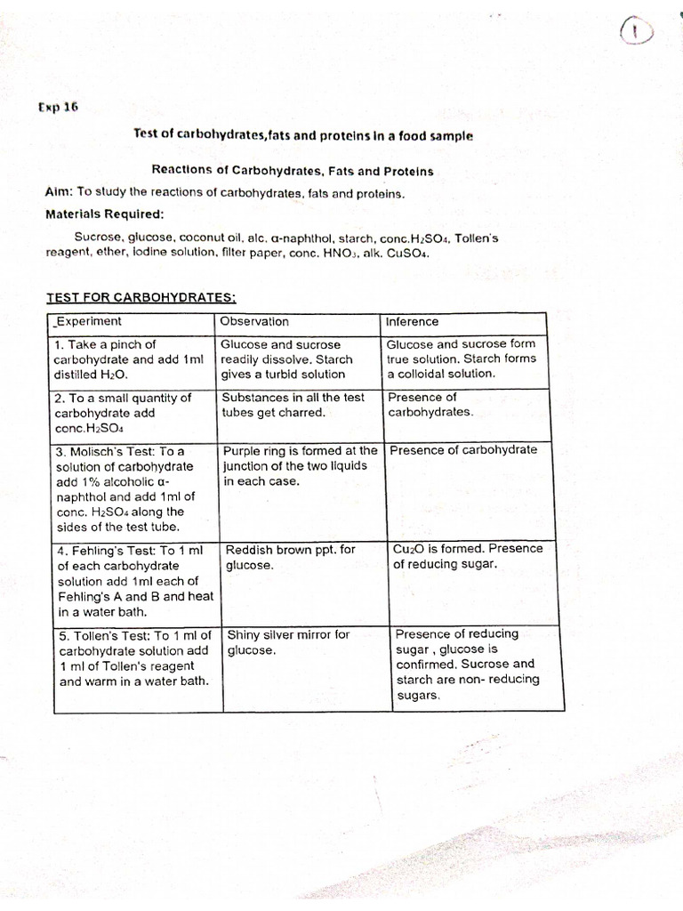 Food Sample, Functional Group, Salt Analysis | PDF