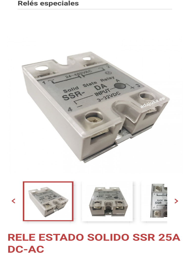 Rele Estado Solido SSR-25A DC AC Precio Adajusa | PDF