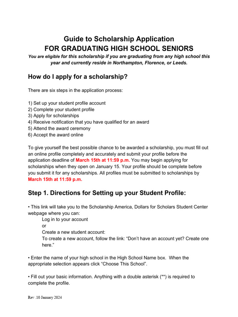 Scholarship Application Guide for Seniors | PDF | Email Spam