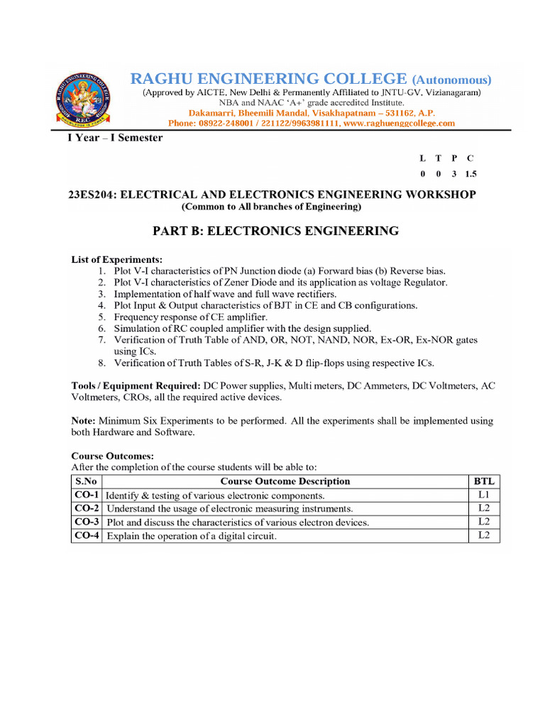 Eee Ws Lab Manual (All Exps) - 10 | PDF | Logic Gate | Rectifier