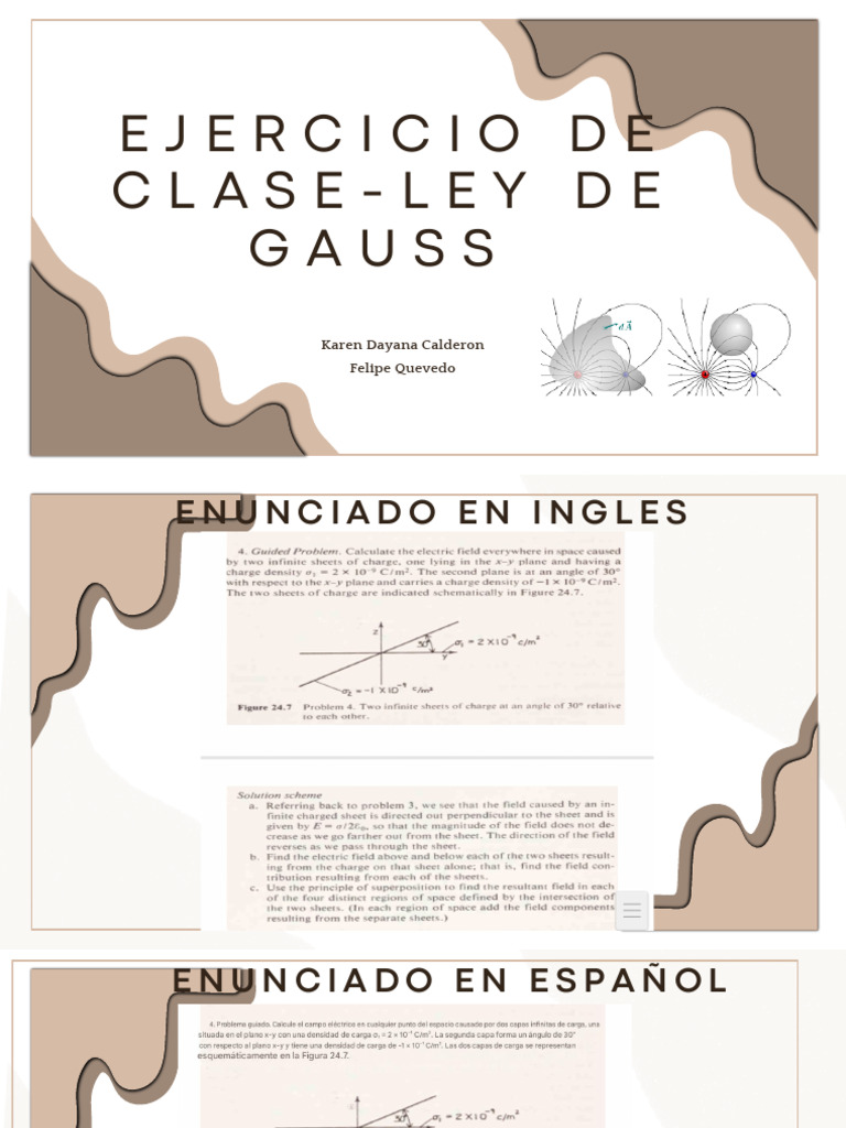 Presentacion, Ley de Gauss-Fisica Dos | PDF | Vector Euclidiano | Campo eléctrico
