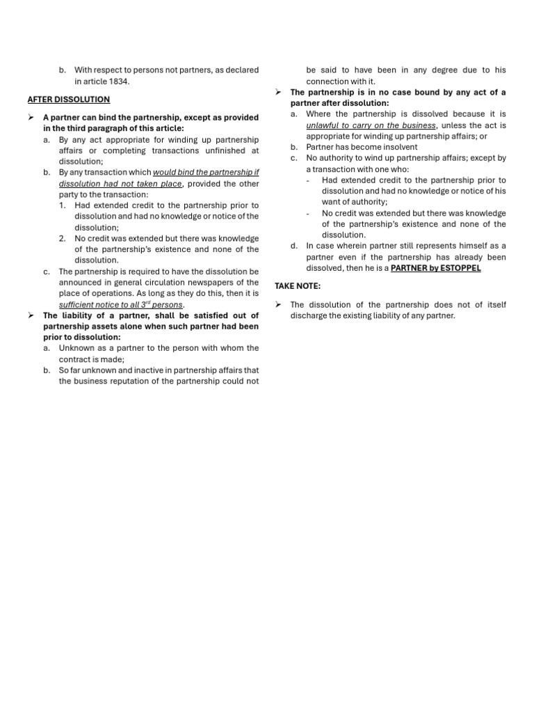 Partnership Chapter 3 DISSOLUTION AND WINDING UP (Part 2) | PDF | Partnership | Liquidation