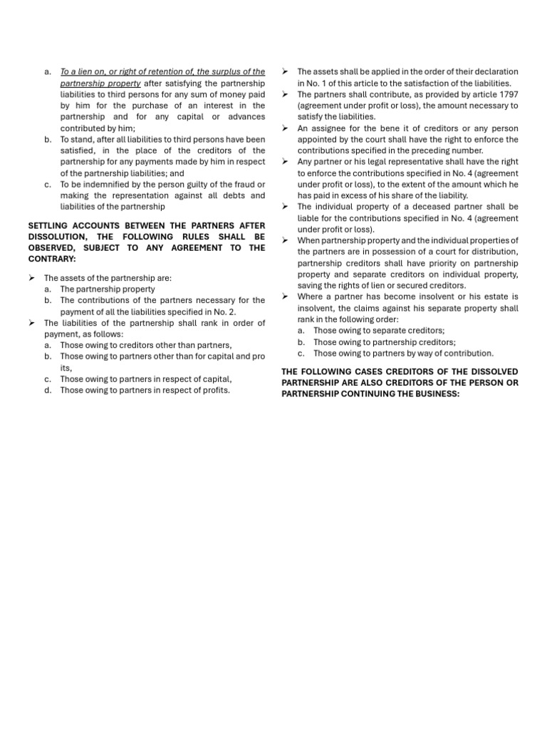 Partnership Chapter 3 DISSOLUTION AND WINDING UP (part 3) | PDF | Partnership | Insolvency
