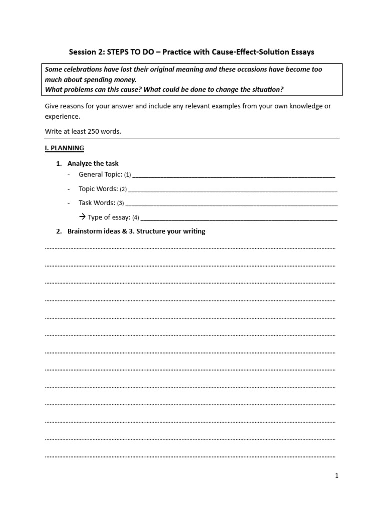 Session 2 - Homework - Steps To Do - Practice With Cause-Effect ...
