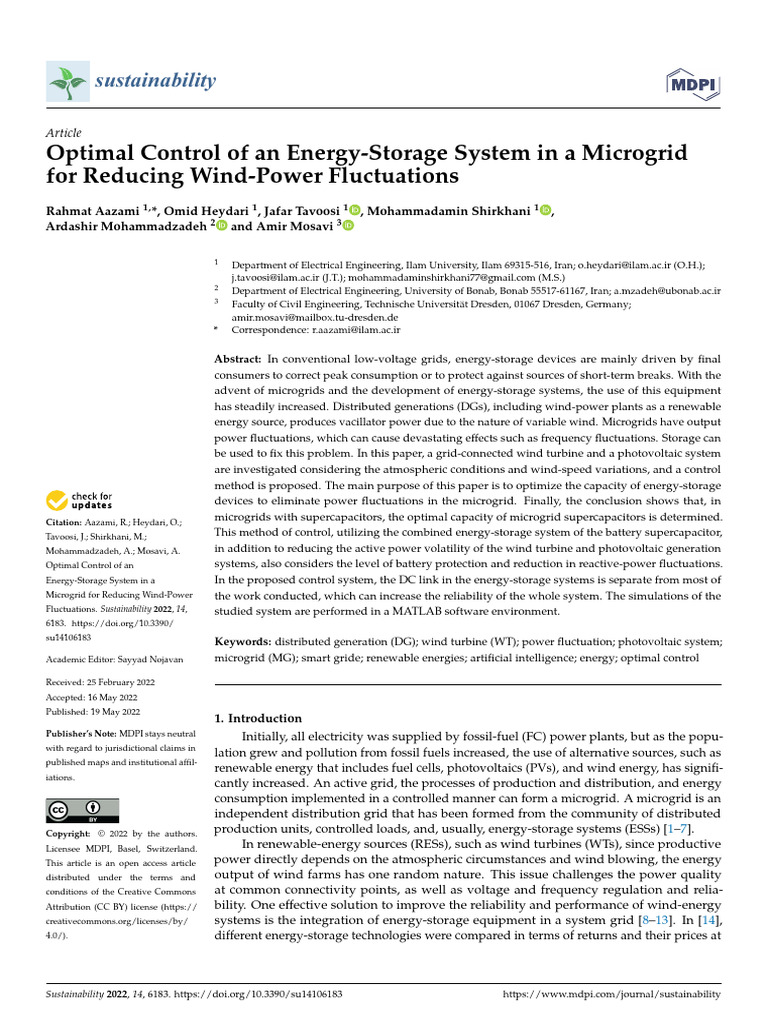 Sustainability 14 06183 v2 | PDF | Distributed Generation | Energy Storage