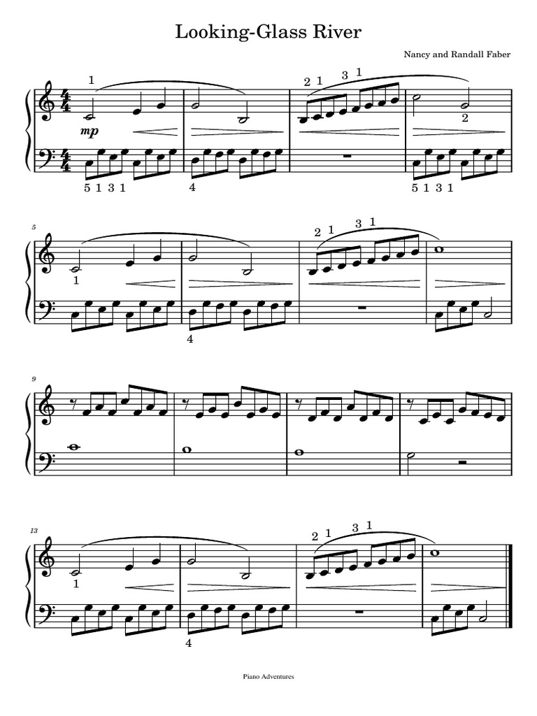 10 Looking-Glass River - Piano Adventures Adv Level 3A | PDF