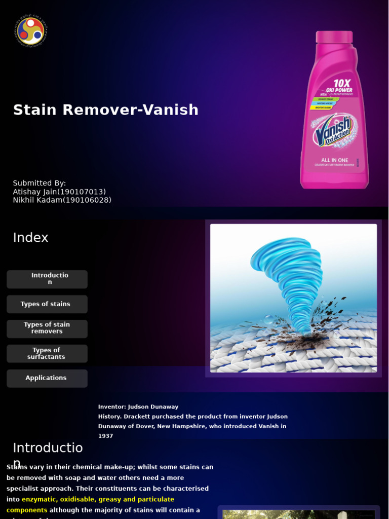 Vanish Stain Remover | PDF | Bleach | Detergent