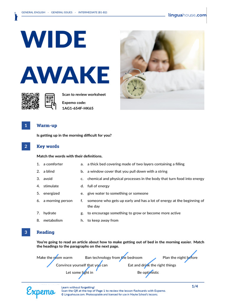 Wide Awake American English Student | PDF | Sleep