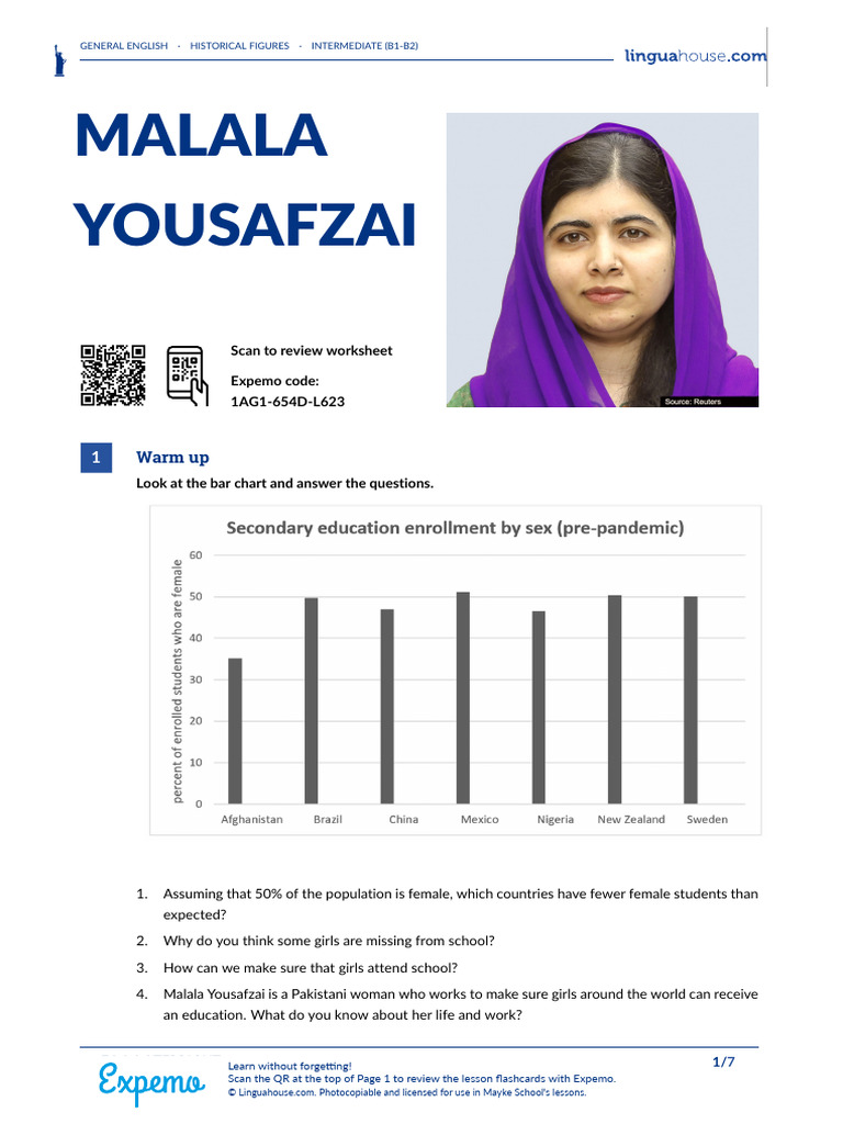 Malala Yousafzai: Education Advocate | PDF | Malala Yousafzai | Linguistics