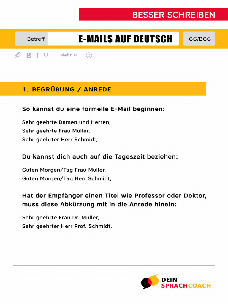 e Mails Auf Deutsch 1 | PDF
