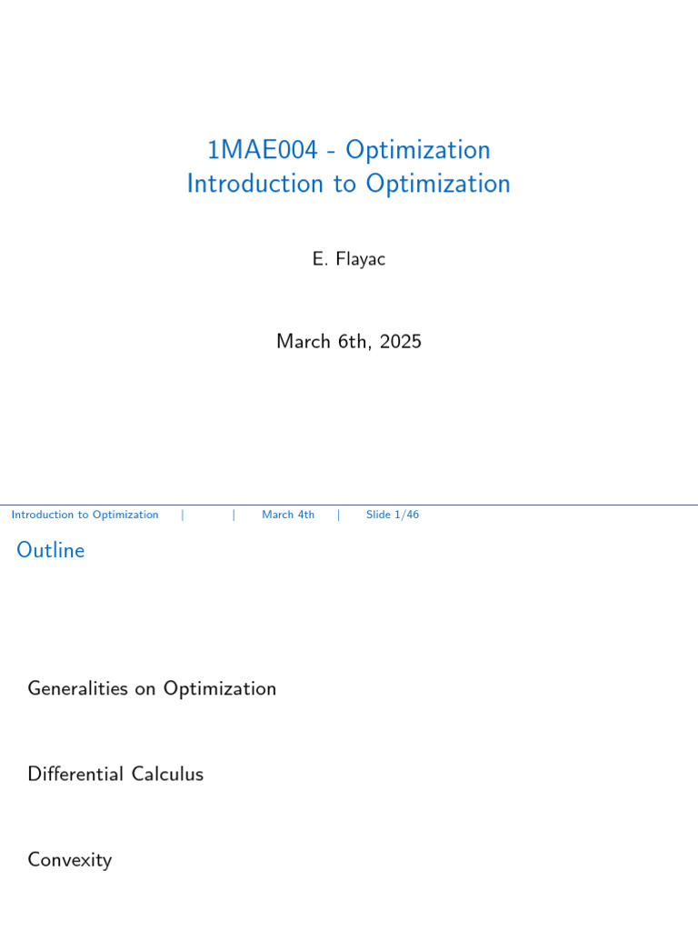 MAE Optimization Lecture 2 Handout | PDF | Derivative | Mathematical Optimization