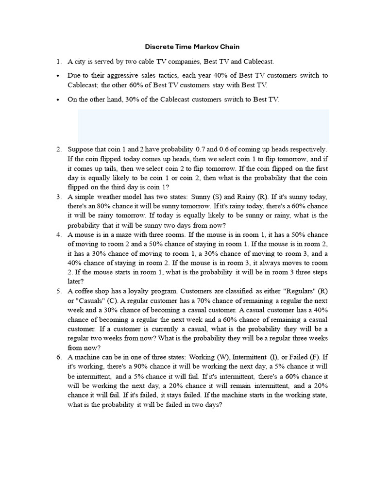 Discrete Time Markov Chain | PDF | Probability | Applied Mathematics