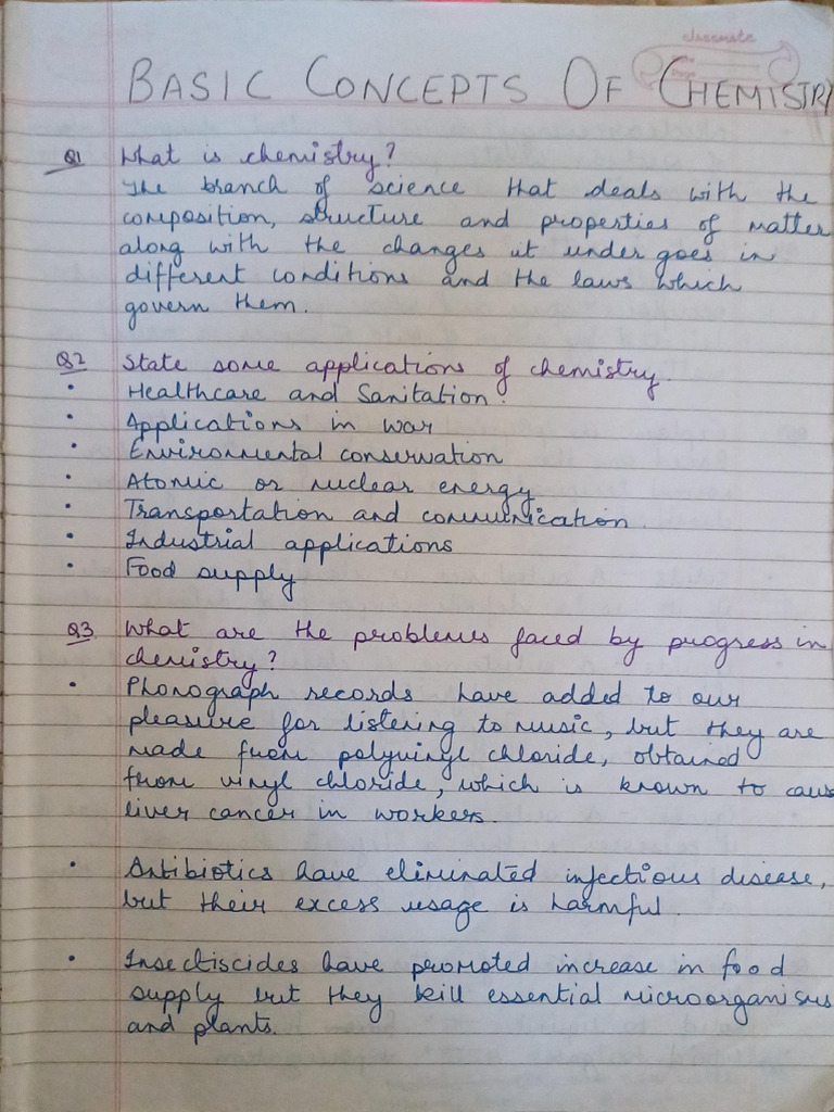 Some Basic Concepts of Chemistry Notes | PDF