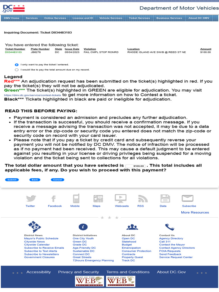 DC Department of Motor Vehicles | PDF | Department Of Motor Vehicles
