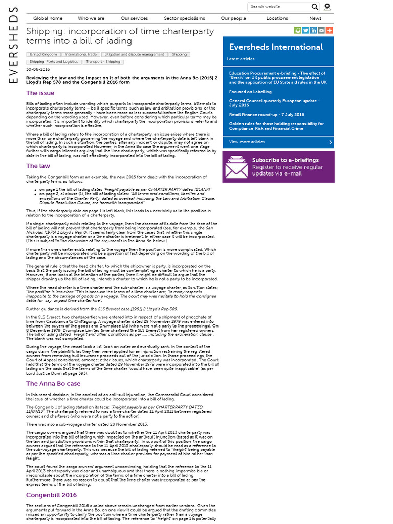 Interpretation of Congenbill | PDF | Bill Of Lading | Justice