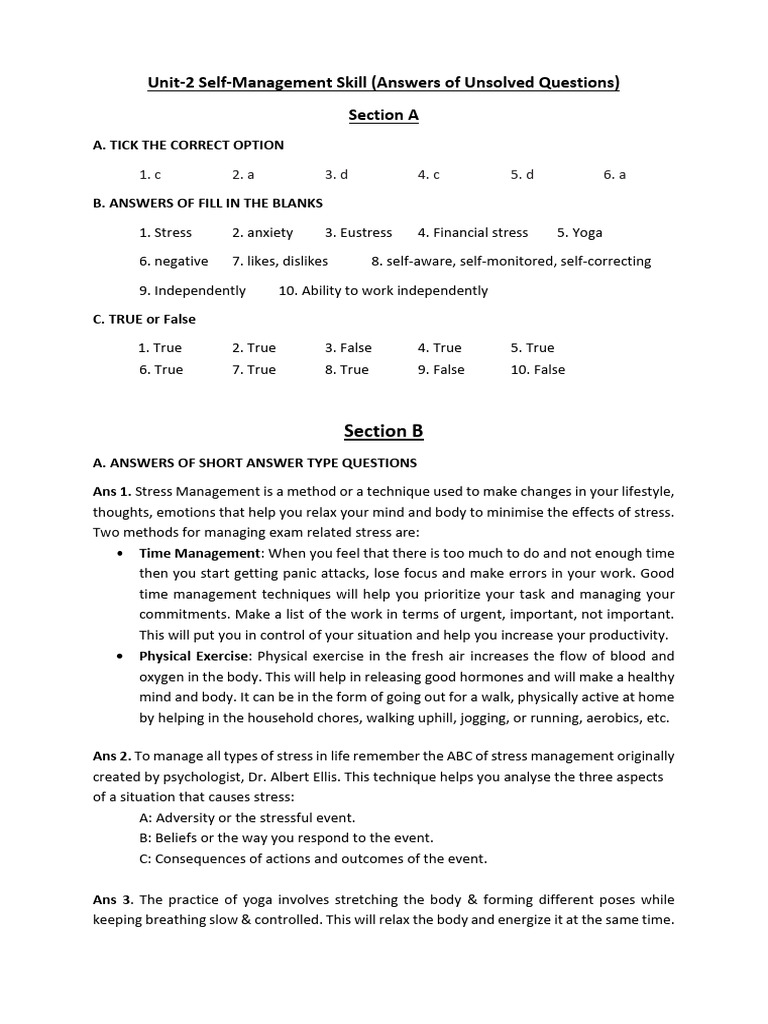 1724604872712_Part_A_Unit2_Self_Mgmt._Skill | PDF | Stress (Biology) | Motivational