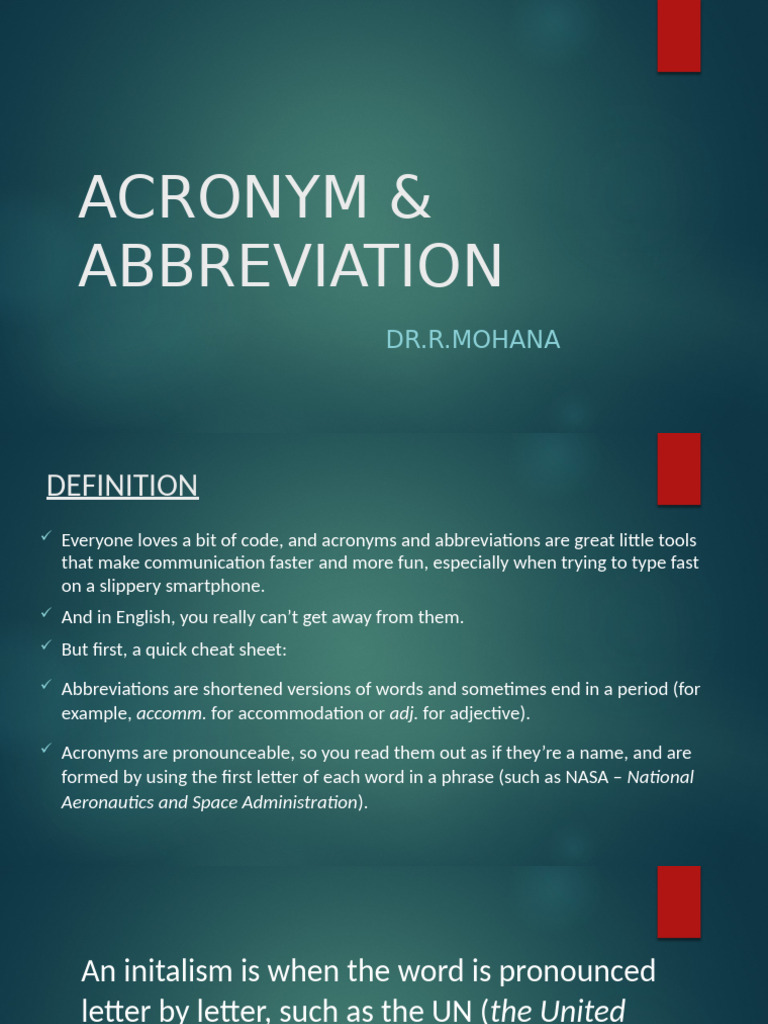 Acronym & Abbreviation | PDF | Acronym | Linguistics