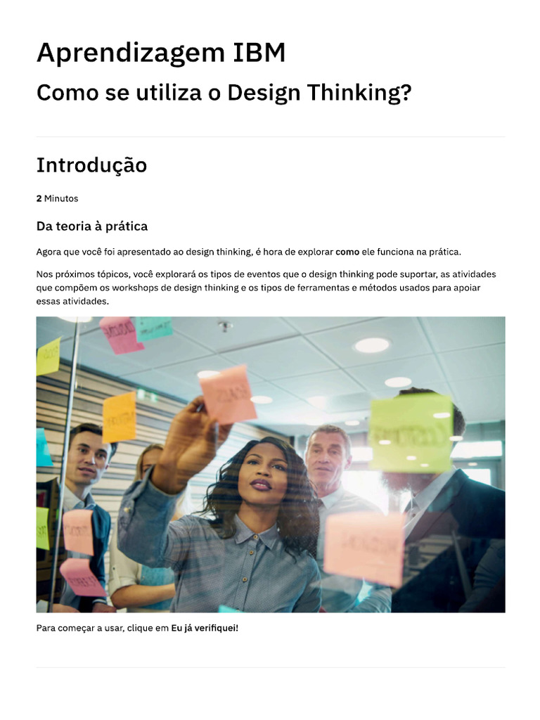 IMB Design Thinking - Como se utiliza o Design Thinking IV | PDF