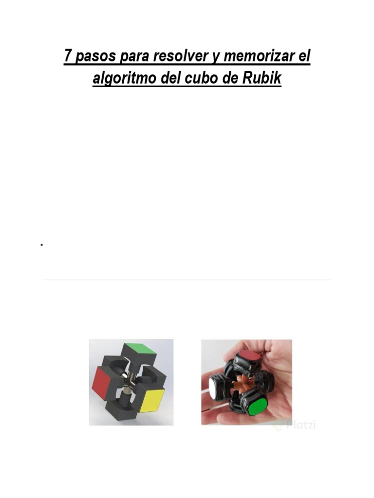 7 Pasos para Resolver y Memorizar El Algoritmo Del Cubo de Rubik | PDF