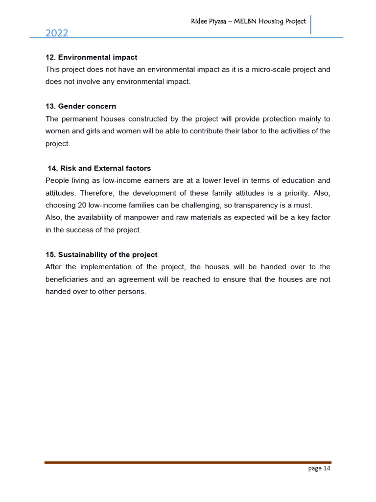 Sample project proposal | PDF | Poverty | Poverty & Homelessness