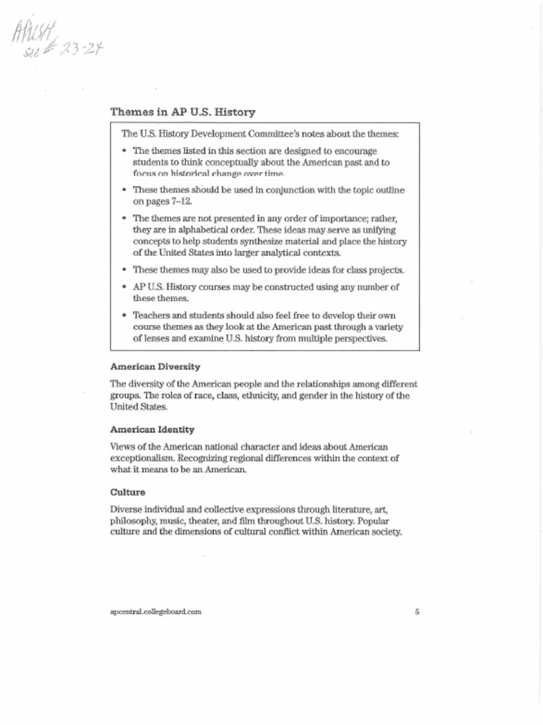 25 Apush Themes For Review | PDF
