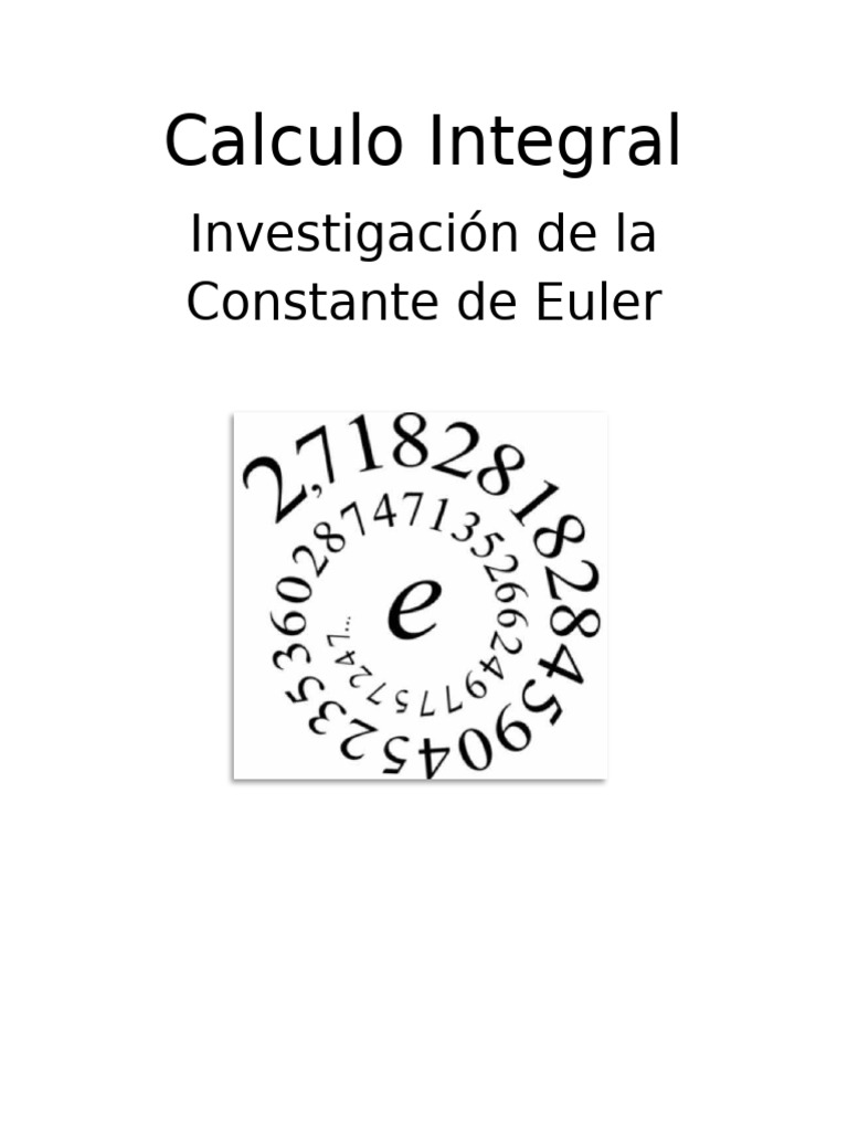 Importancia de la Constante de Euler | PDF | Matemáticas | Objetos ...