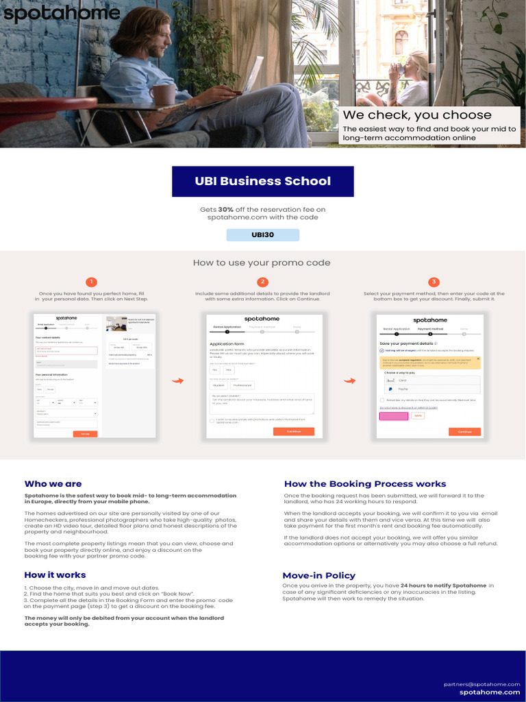 Spotahome Accommodation - Promo Code One-Pager | PDF | Landlord